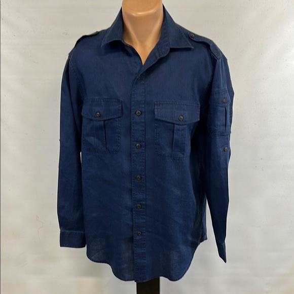 Orvis | Shirts | Orvis Long Sleeve Button Down Linen Camp Shirt M ...